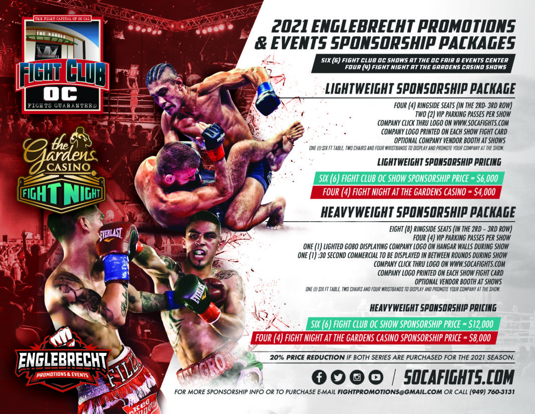 Become a SOCA Fights Sponsor | Fight Club OC Partnership